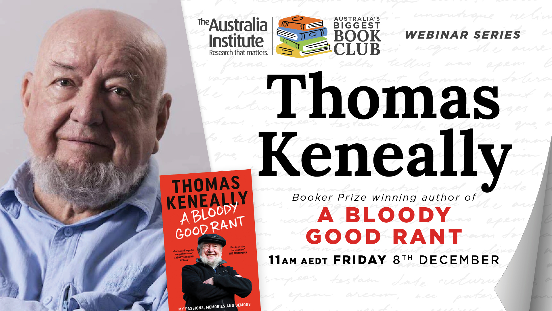 Thomas Keneally launches Australia's Biggest Book Club - The Australia ...