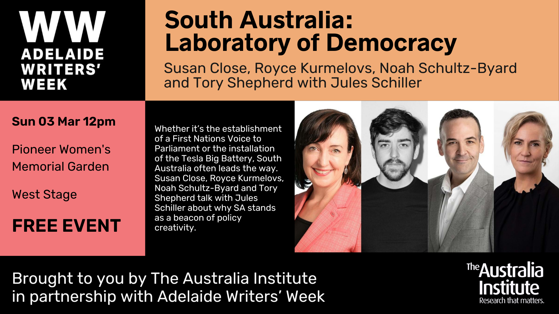South Australia: Laboratory of Democracy - Adelaide Writers Week