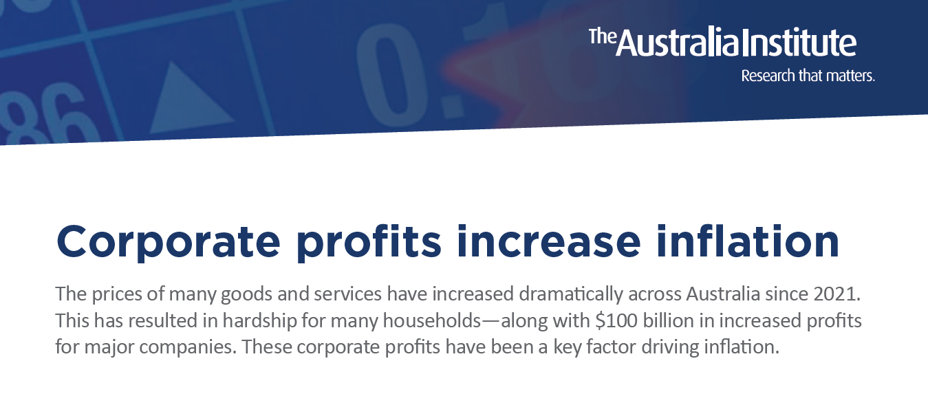 Corporate profits increase inflation - The Australia Institute