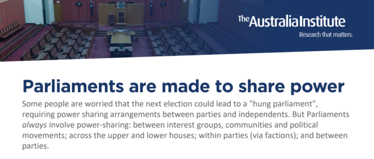 How parliaments share power | Fact Sheet - The Australia Institute