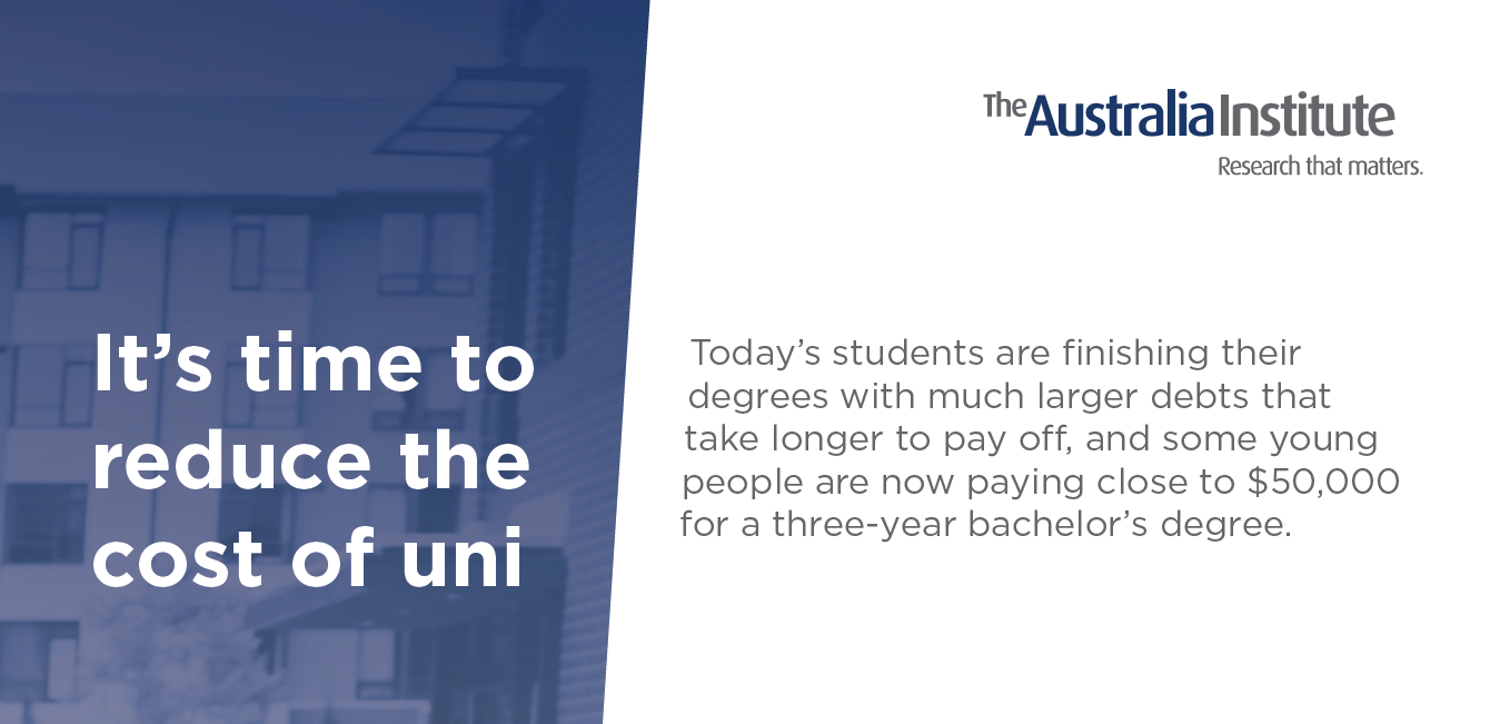 It's time to reduce the cost of university - The Australia Institute