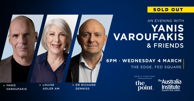 Yanis Varoufakis Speaking Tour 2026 - The Australia Institute