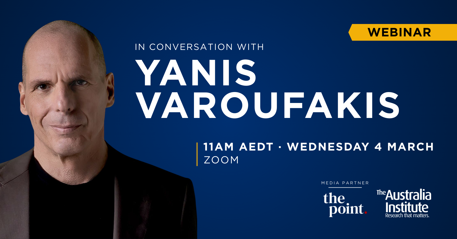 Yanis Varoufakis Speaking Tour 2026 - The Australia Institute